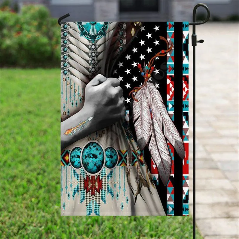 Native Flag 3D Full Printing Garden Flags Hanging House Flag Garden Fl ...