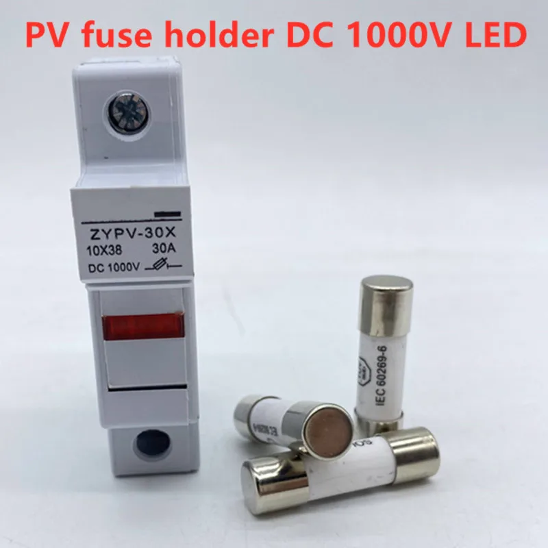 태양 광 PV 퓨즈 홀더 DC 1000V PV 퓨즈 포함 10 세트, 태양광 시스템 보호에 사용되는 5A 10A 15A 20A ...