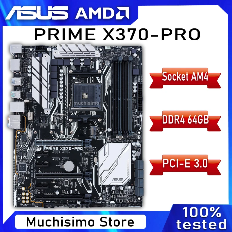 AM4 Asus PRIME X370 PRO 마더 보드 AMD X370 PCI E 3.0 AMD Ryzen Athlon II ...