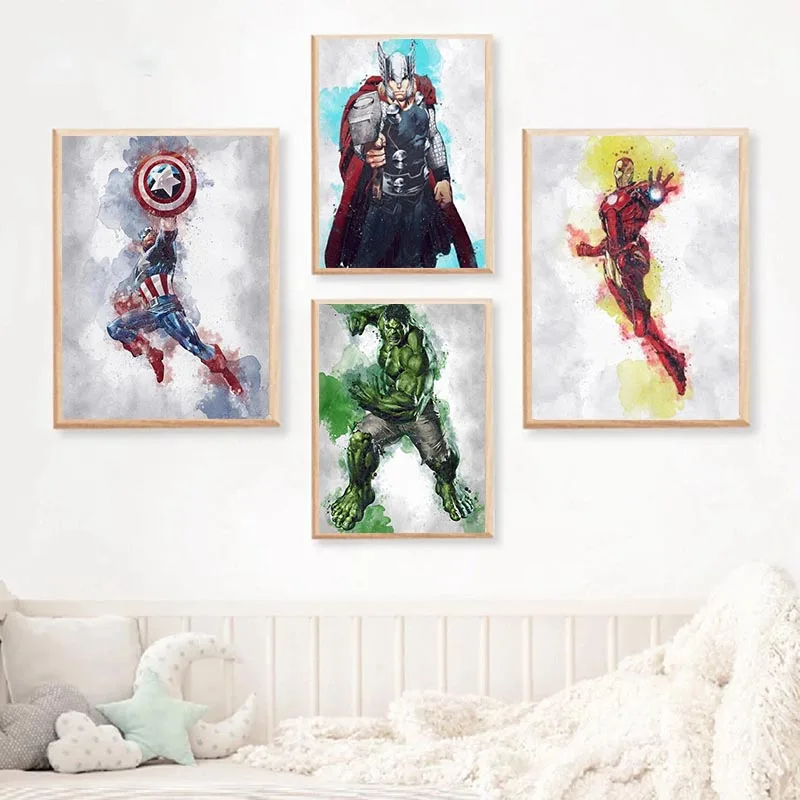 Art & Collectibles Painting Oil Superhero Canvas Avengers Print Captain ...