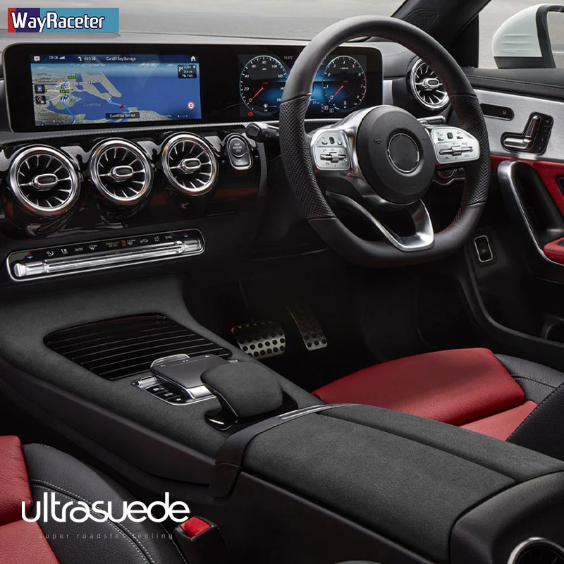 Ultrasuede Central Control Gear Armrest Box Panel Sticker Trim Cover ...