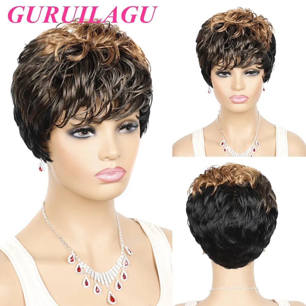 GURUILAGU pelucas onduladas naturales para mujer, pelo sintético de ...