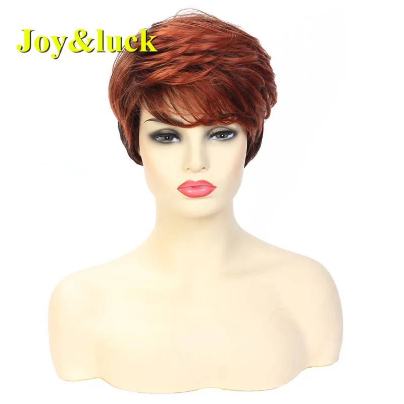 Joy&luck Short Wig Ombre Orange Color Hair Wig Synthetic Wig for Women ...