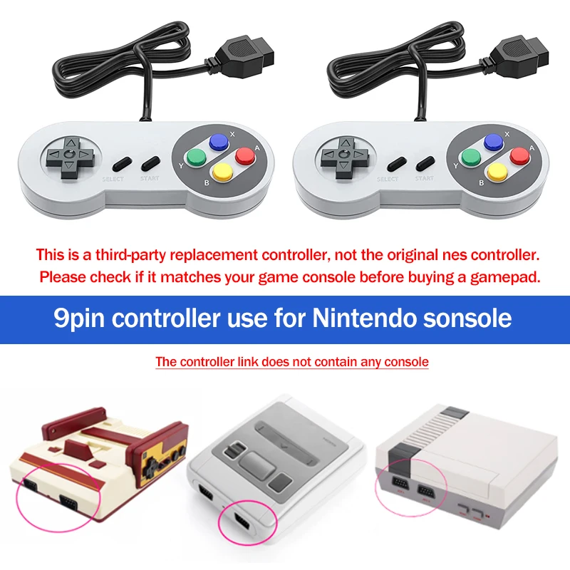 TSINGO Retro Classic 9pin Wired Controller Plug and Play TV Video Game ...