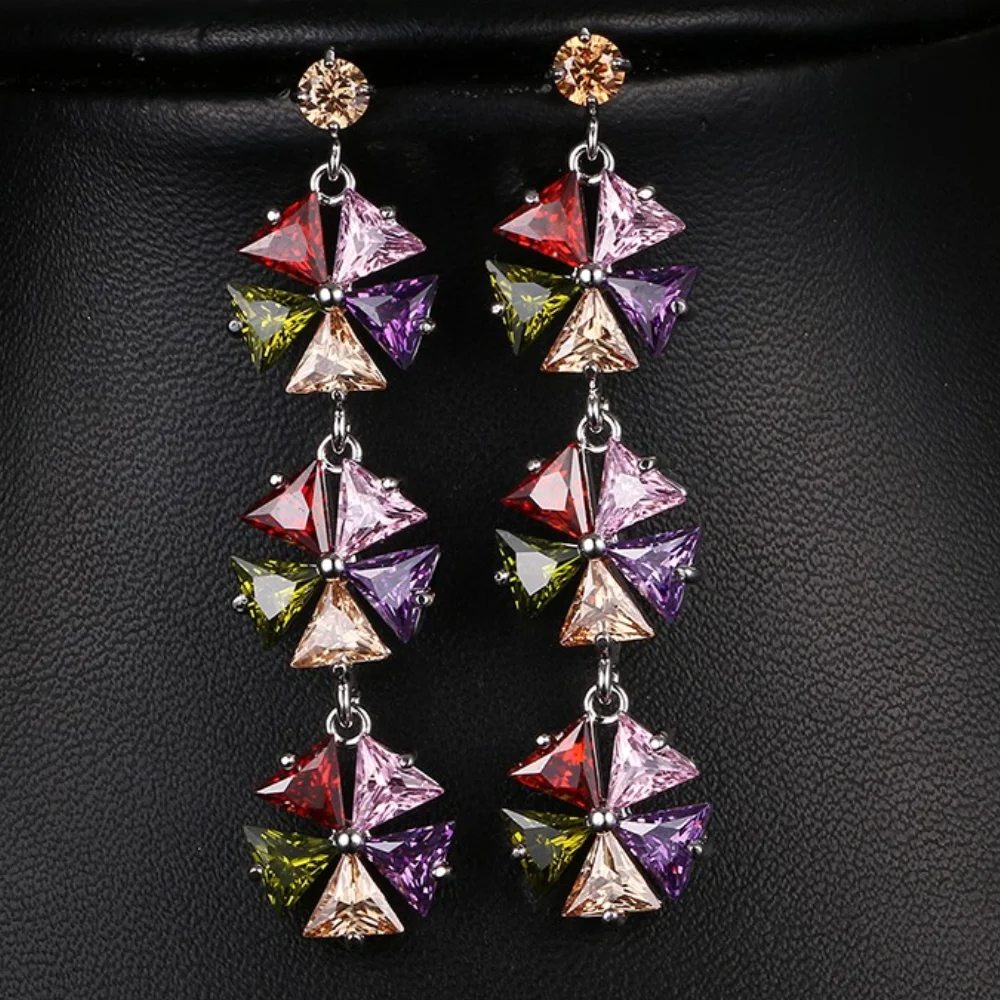 AMC-Fashion-Personality-Big-Colorful-Star-Drop-Earring-Silver-Color-AAA ...