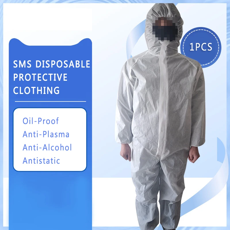 1pc Disposable Protective Clothing Suit Isolation Workshop Suit Safety ...
