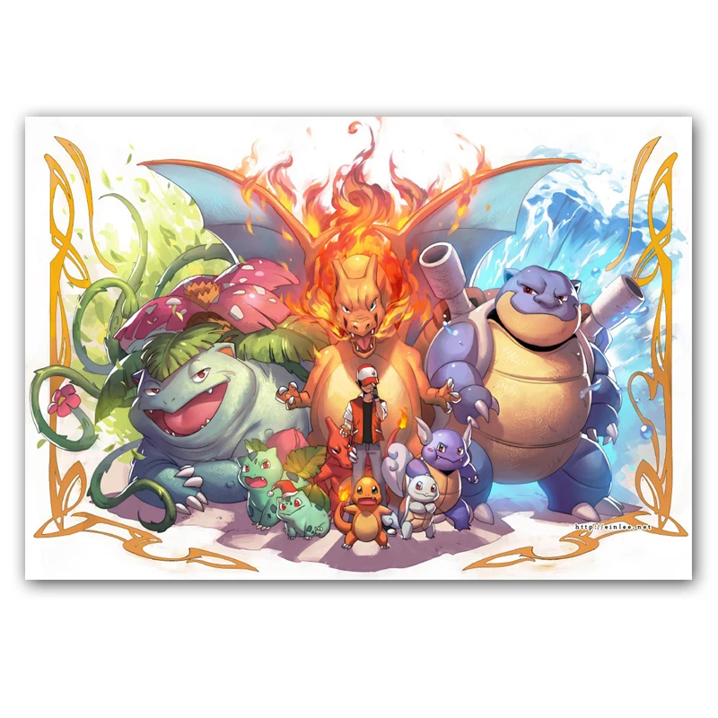 Pokemon Cartoon Painting Home Decor Wall Art Poster - KawaiiMerch.com