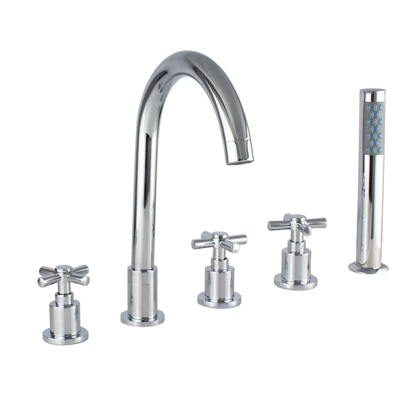 5PC-Set-Solid-Brass-Mixing-Valve-Tap-For-Bathtub-Faucet-Hot-and-Cold ...