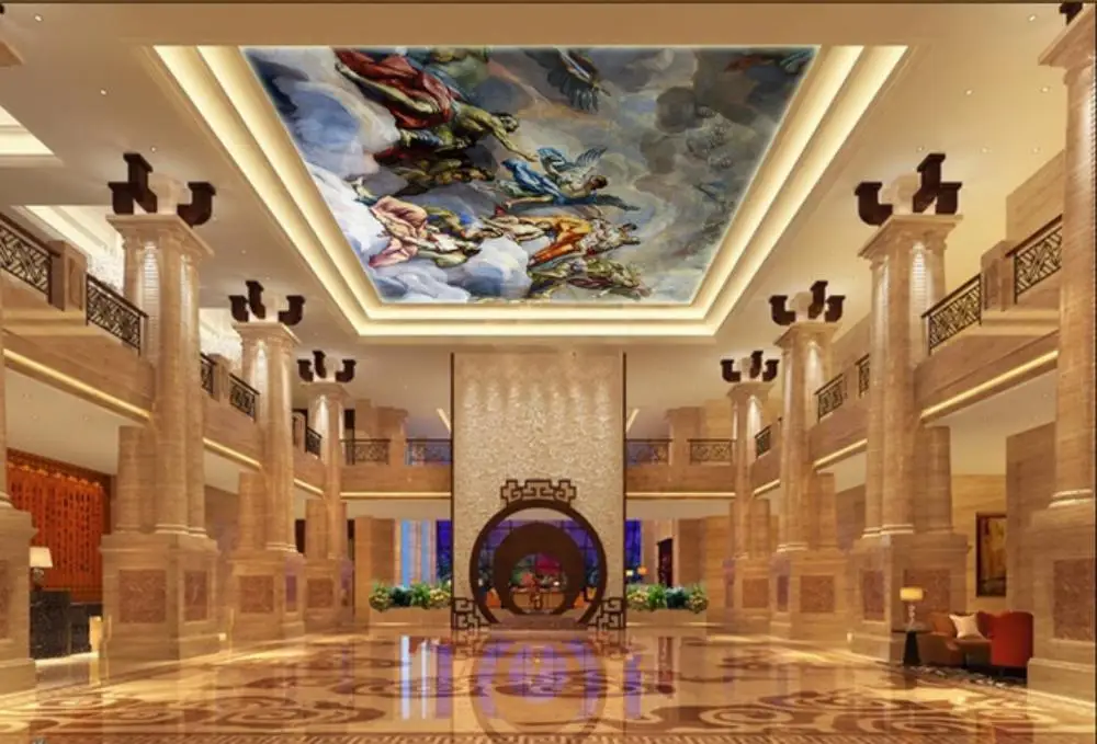 Europe Ceilings Angel Ceiling Mural 3d Living Room Bedroom Ceiling ...