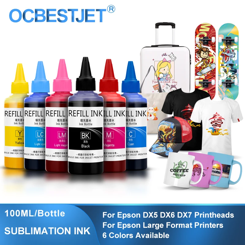 Sublimation-Ink-Heat-Transfer-Ink-100ML-Set-For-Epson-3800-3880-4800 ...