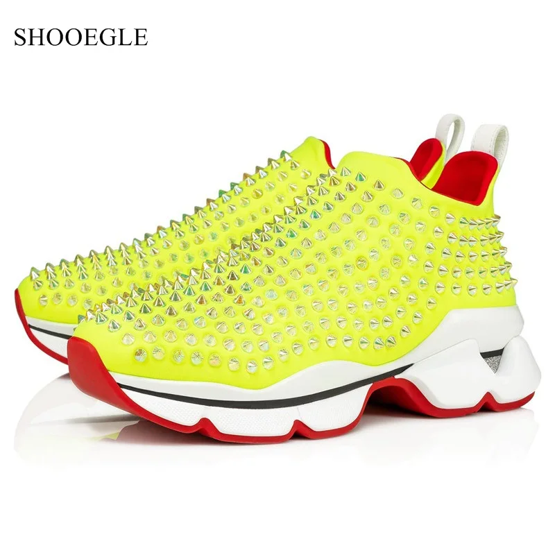 Luxury-Design-Spike-Sneakers-Women-Crystal-Rivets-Thick-Platform-Flat ...