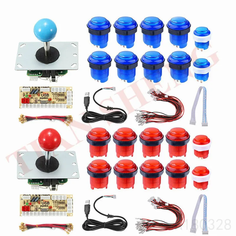 2-jogadores-DIY-Kit-Controlador-de-Jogo-USB-Joystick-De-Arcade-LEVOU ...