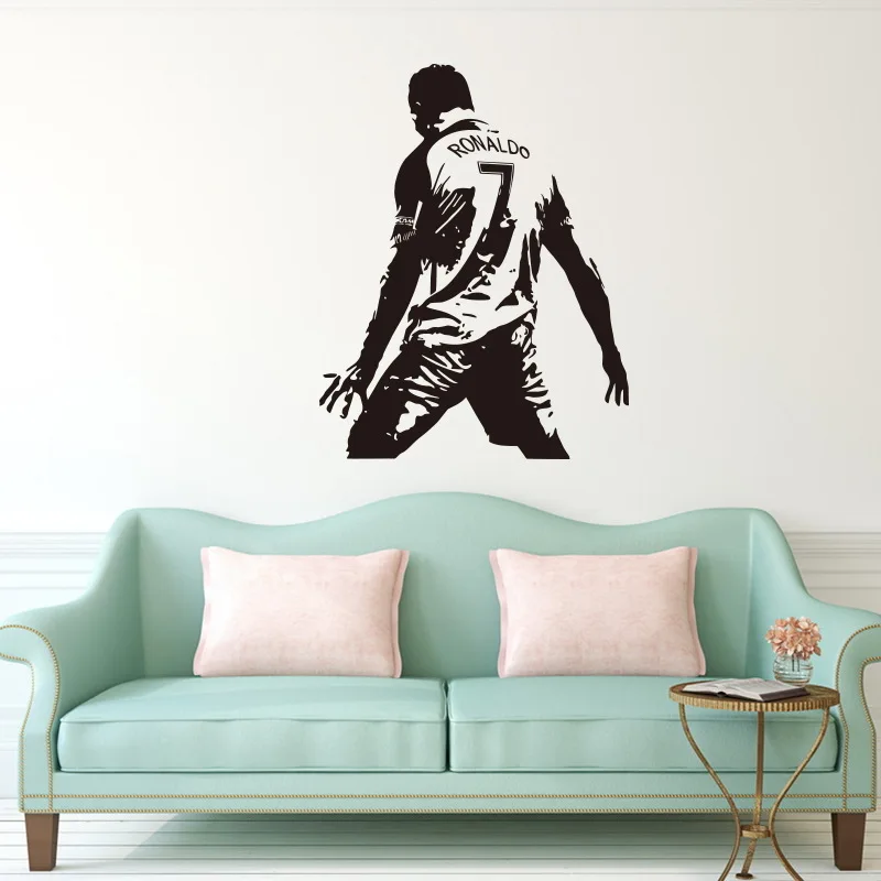 Football Player Cristiano Ronaldo Wall Sticker Cr7 DIY Vinyl Decals ...