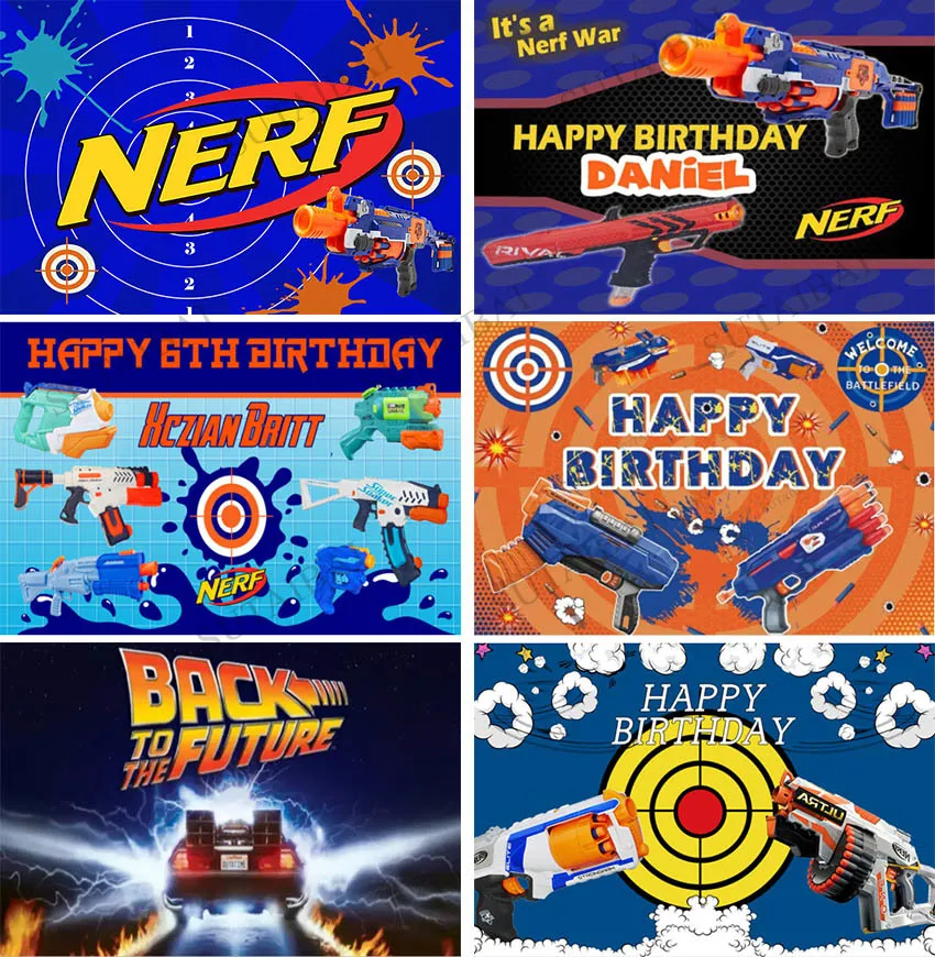 NERF-Gun-Photography-Backdrop-Kids-Birthday-Party-Background-Blue-Toy ...