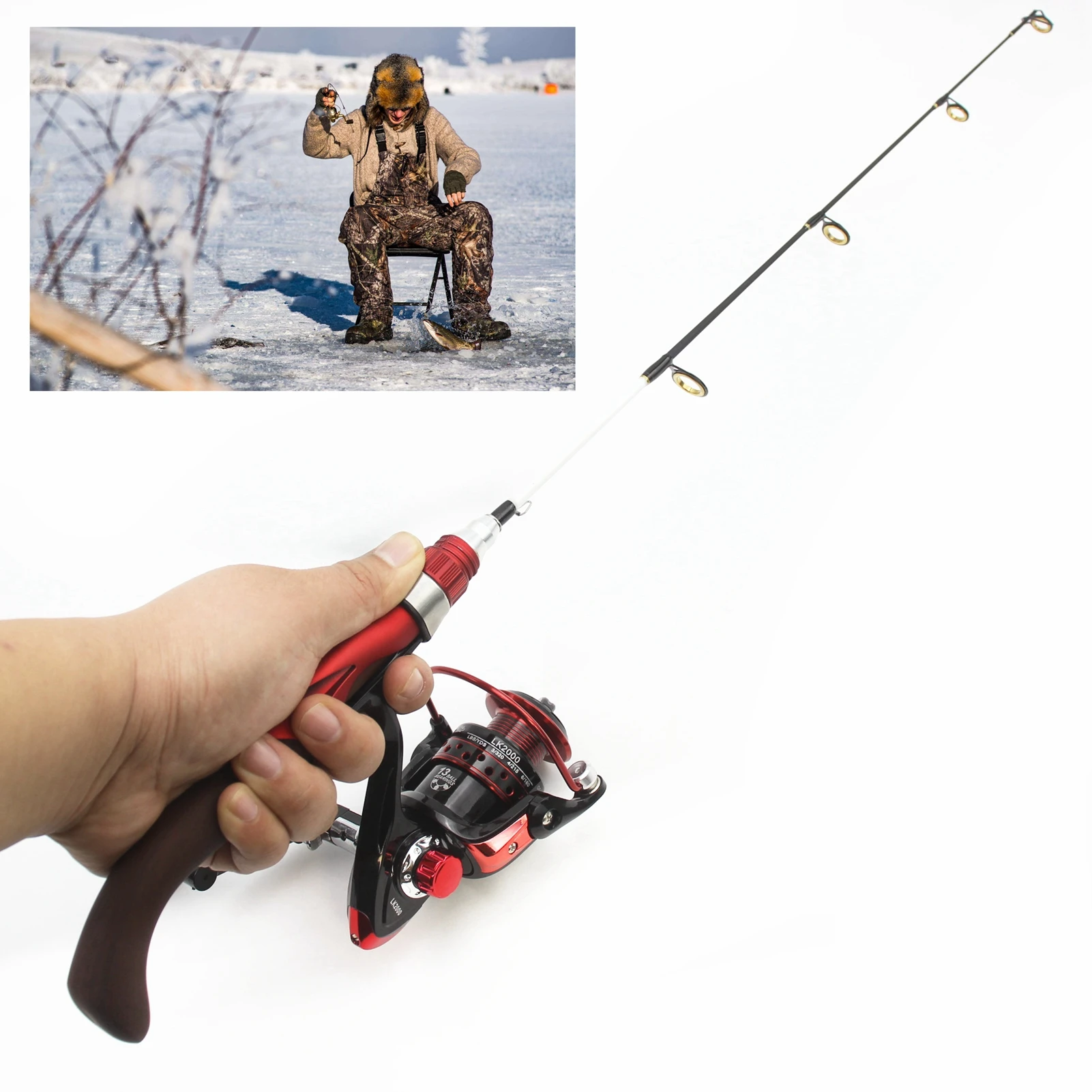 NEW-65cm-Winter-ice-fishing-rod-Reel-Combos-boat-pole-fishing-tackle ...