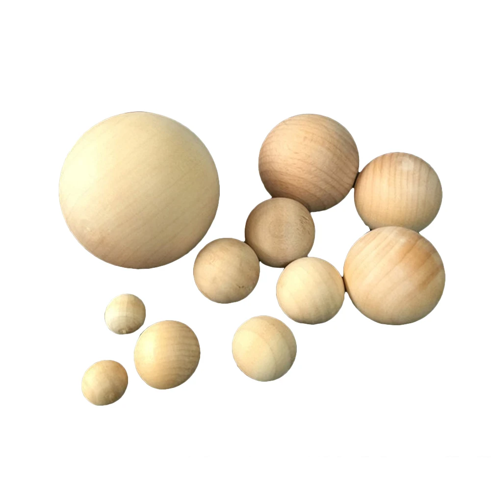 Solid Wooden Round Ball Manual DIY Accessories Wooden Colorful Big ...