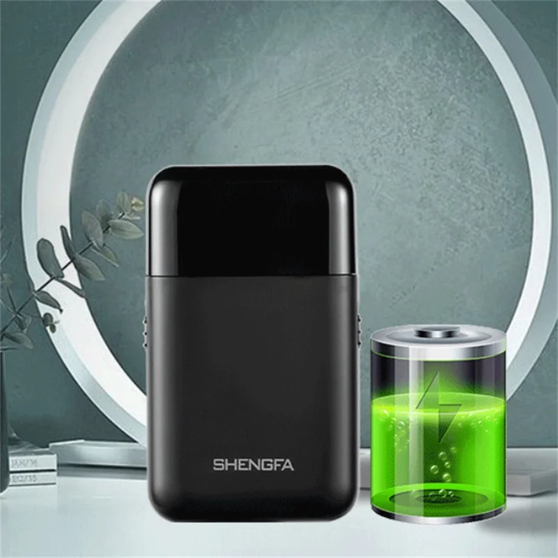Rechargeable-Super-Thin-Electric-Shaver-Black-Waterproof-SHENGFA-Razor ...