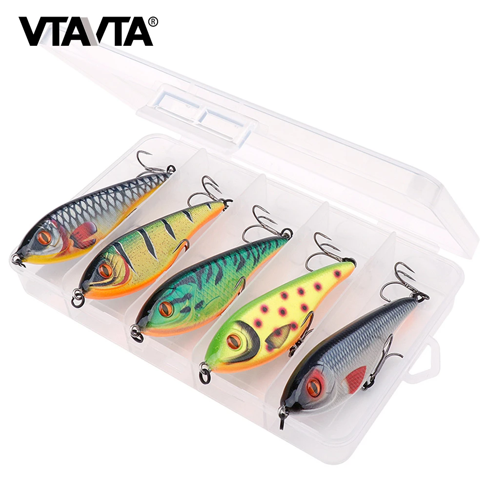 VTAVTA 5pcs Jerkbait Fishing Lure Set Sinking Wobblers Pike Lure Artificial Jerk Bait Crankbait ...