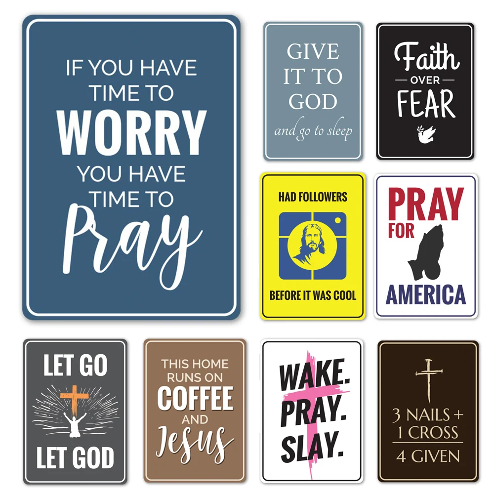 Christian House Metal Plaque Sign Home Wall Decor Sign Retro Metal ...