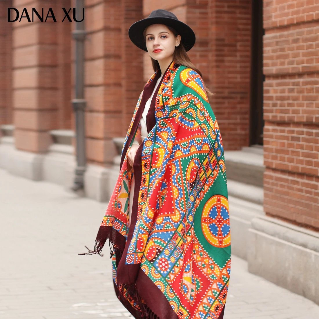 DANA-XU-Bufanda-Mujer-Wool-Poncho-Head-Women-Lady-Warm-Shawl-Stoles ...