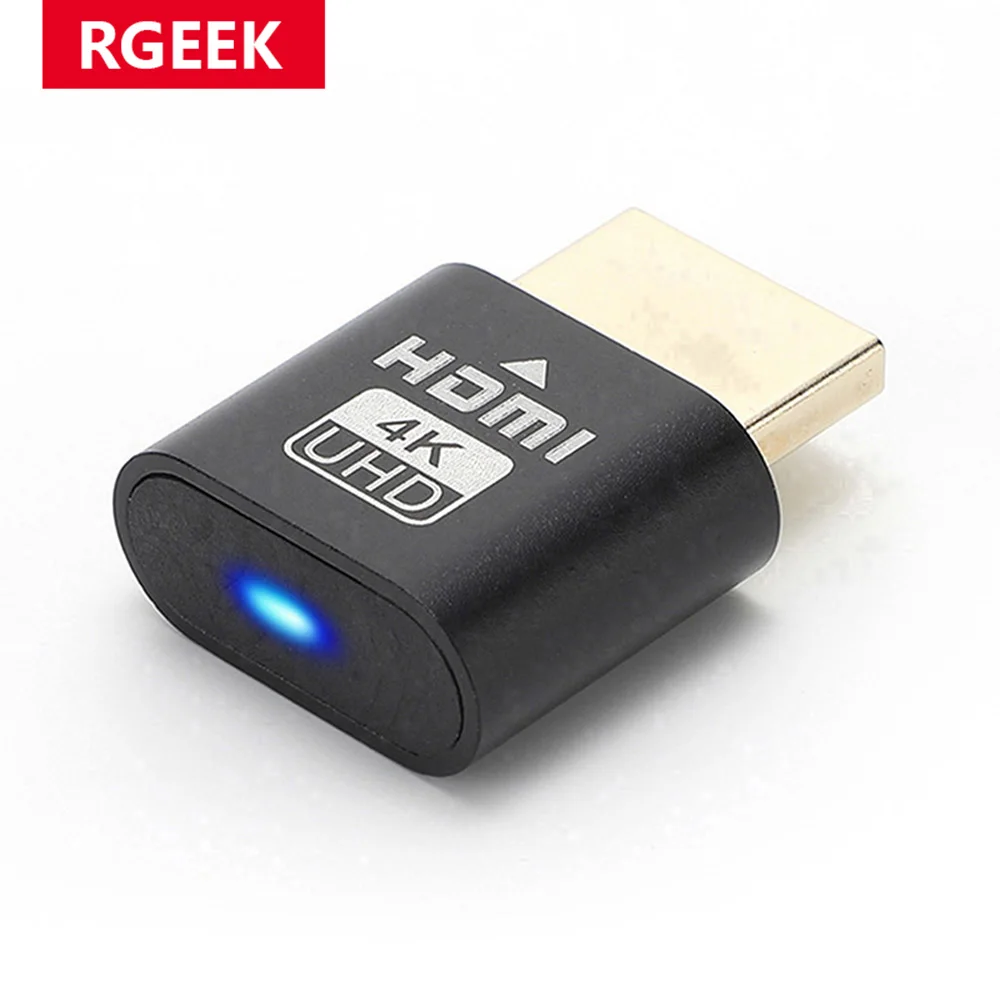 Rgeek 4k Hdmi 호환 가상 디스플레이 Hdmi Ddc 더미 플러그 Edid 디스플레이 에뮬레이터 어댑터 3840