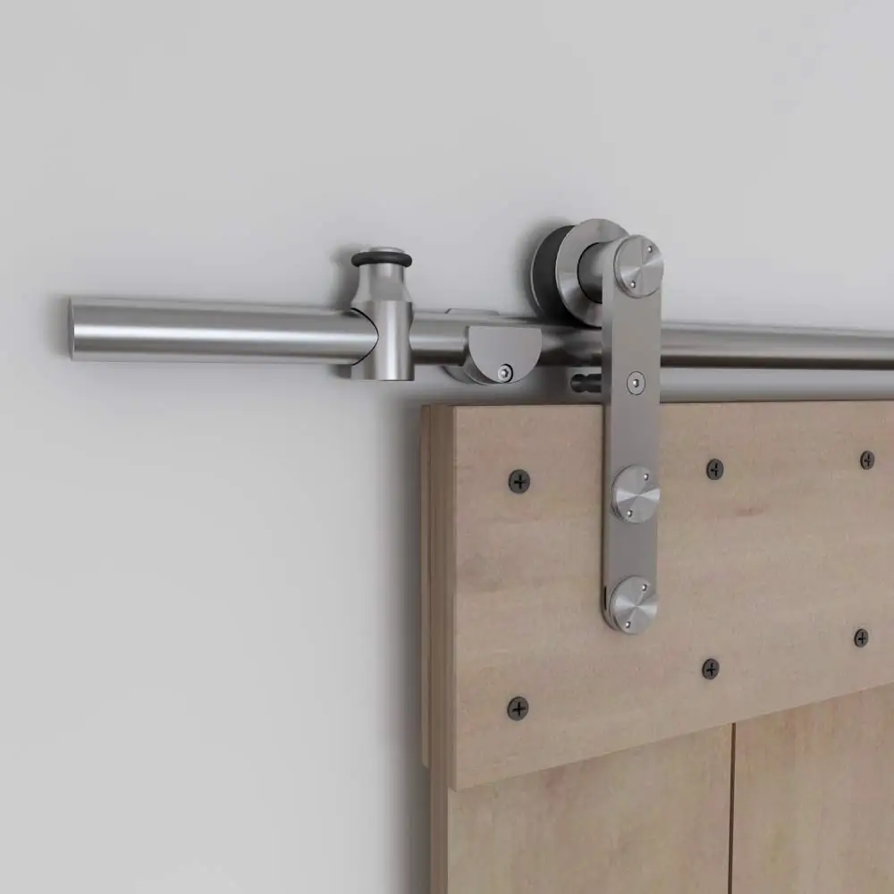 European 6.6ft Stainless Steel Sliding Barn Door Pipe Track Set for ...