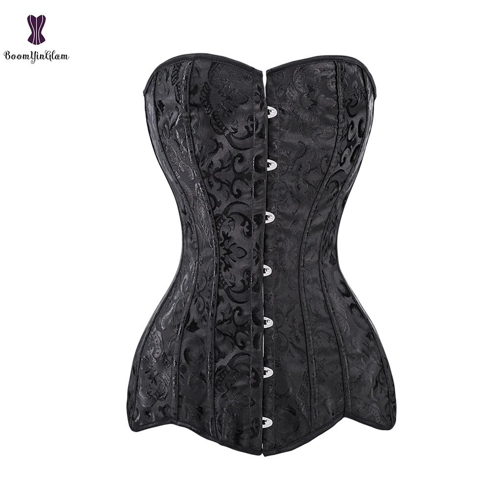 Gothique corsé de Torso largo para mujer, ropa Sexy de Korse, Jacquard ...