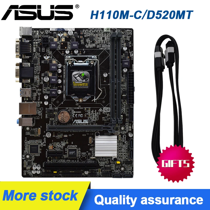 ASUS H110M C/D520MT/DP_MB 1151 Motherboard DDR4 Ram 32GB SATA III X ...