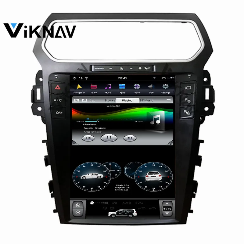 vertical screen Tesla style car multimedia player for Ford Explorer ...