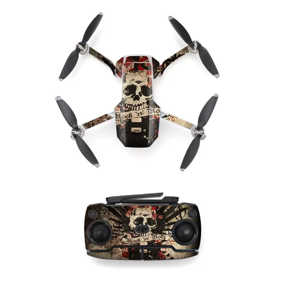 Dji 매빅 미니 드론 및 리모컨 데칼 비닐 스킨 커버 해골 스타일 방수 스킨 스티커 2 가지 스타일카메라 드론 장식품