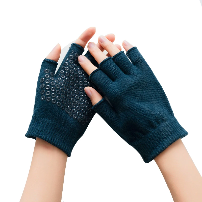 Women Non-slip Yoga Gloves Fitness Pilates Half Finger Glove Sport ...