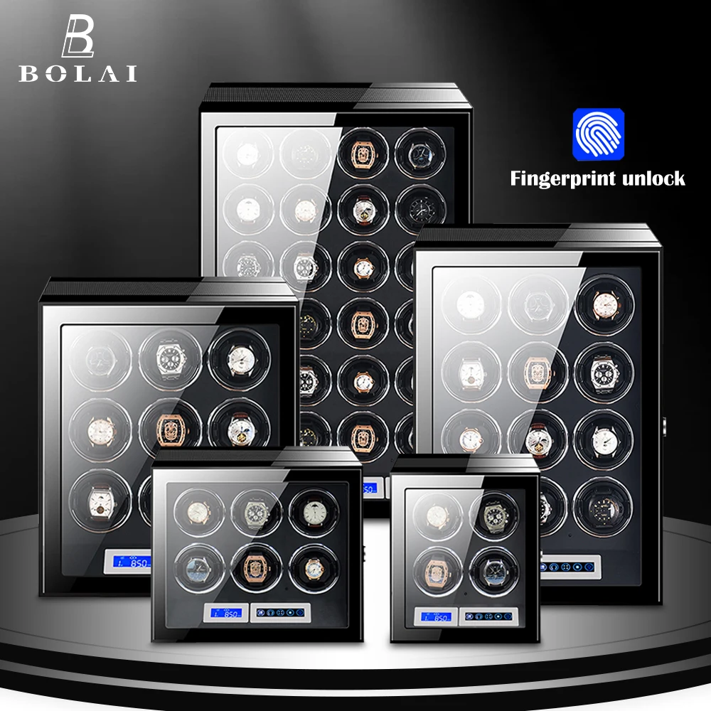 Fingerprint Unlock Watch Winder Luxury Brand Automatic Watch Box with ...