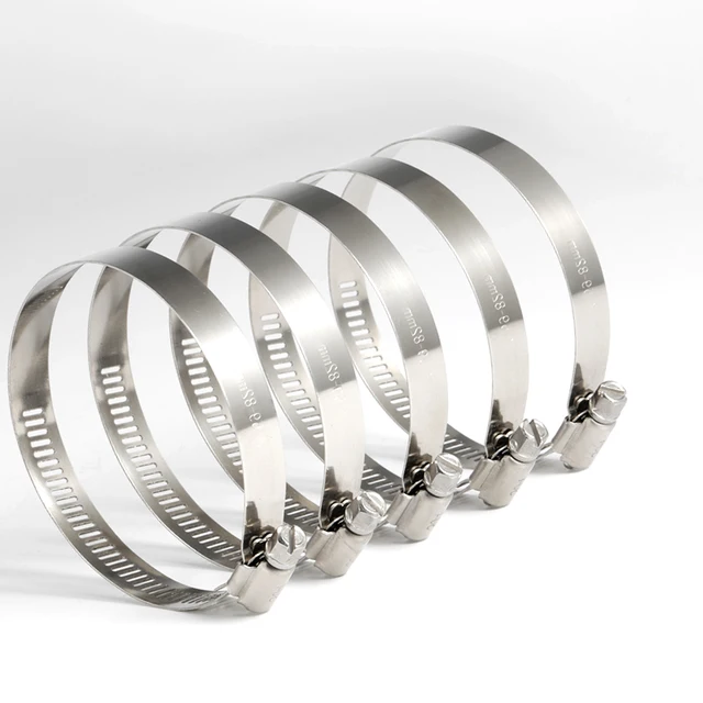 1pcs 8mm-700mm Pipe Hose Clamps Stainless Steel Hoop Clamp Automotive ...