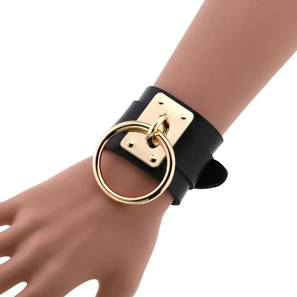 Leather-Wristband-Bracelet-Cuff-Goth-Metal-Armbands-Gothic-Punk ...