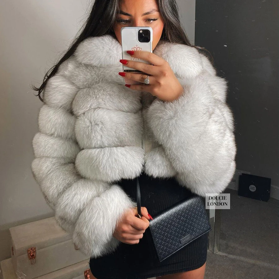 Maomaokong Super Hot Natural Real Fox Fur Jacket Ladies Winter Zipper Fur Coat Female Vest ...