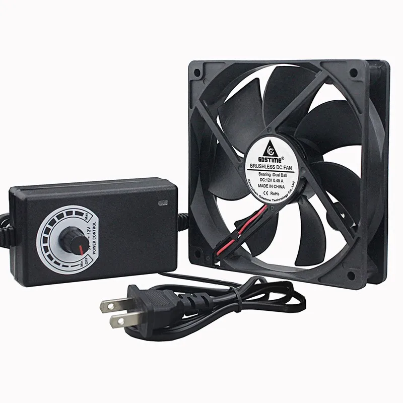 120mm-12V-DC-Connector-5-5x2-5mm-Ball-Bearing-120x120x25mm-Cooling-Fan ...