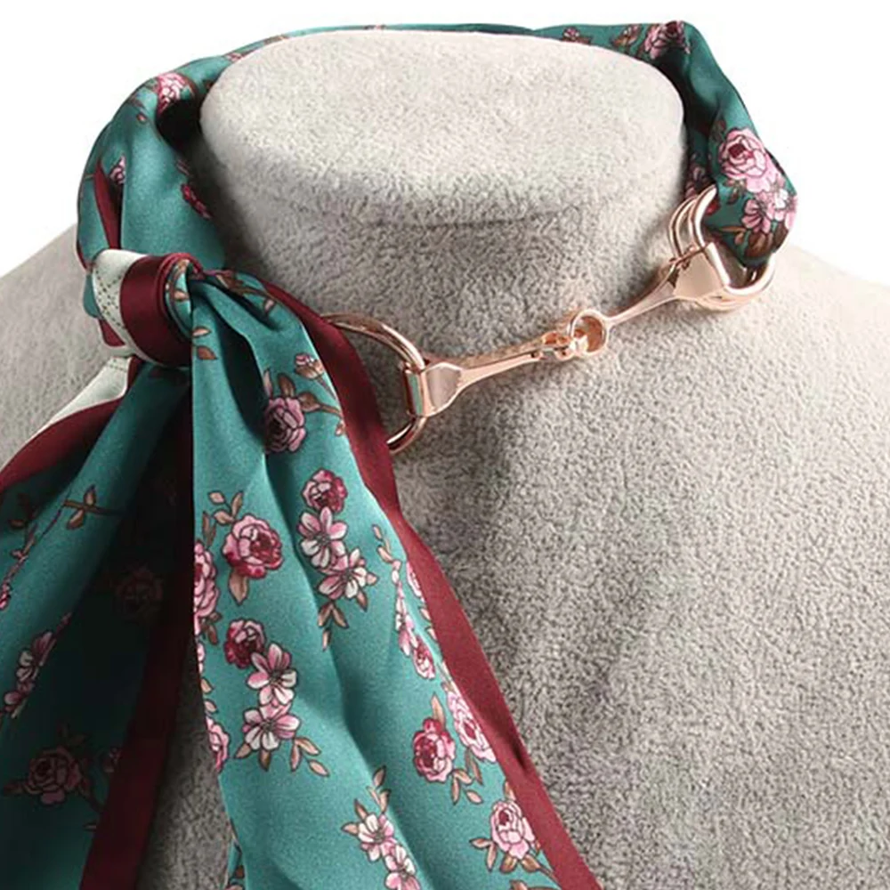 New-Chic-Metal-Scarf-Buckle-Chain-OL-Scarf-Square-Silk-Scarf-Fashion ...