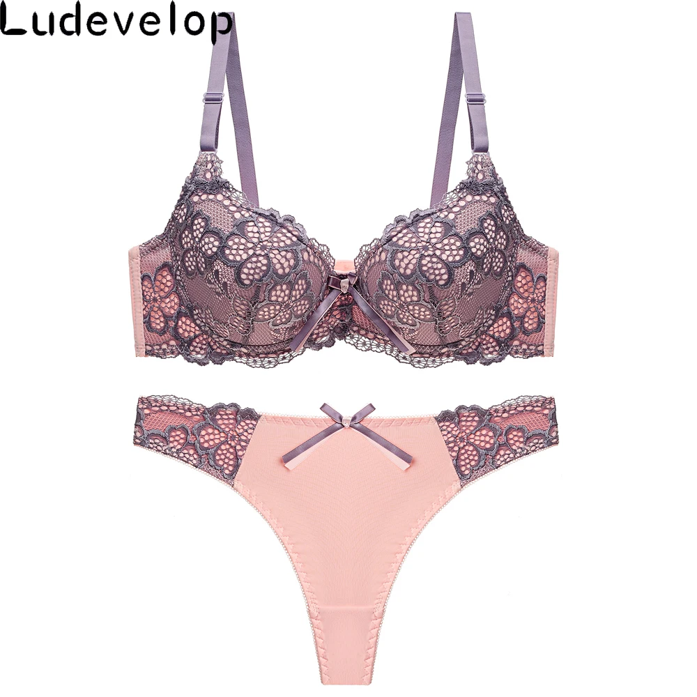 Good Quality Sexy Brassiere Embroidered Underwear Set ABC Cup Women Bra ...