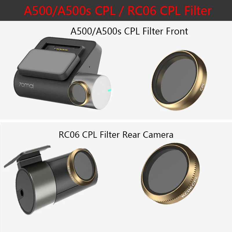 For Original 70mai Pro Plus+a500s Cpl Filter Or Rc06 Rear Camera Cpl ...
