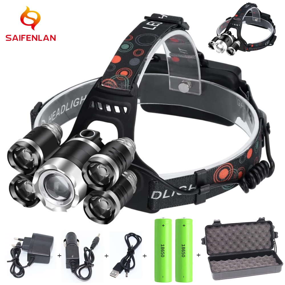 High Lumens Zoom Led Headlight Headlamp Led T6 Head Lamp Flashlight ...