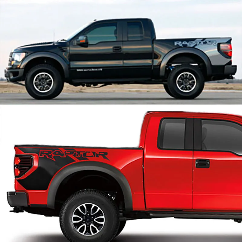 2 pçs para ford f150 F 150 raptor adesivos laterais do carro tronco ...