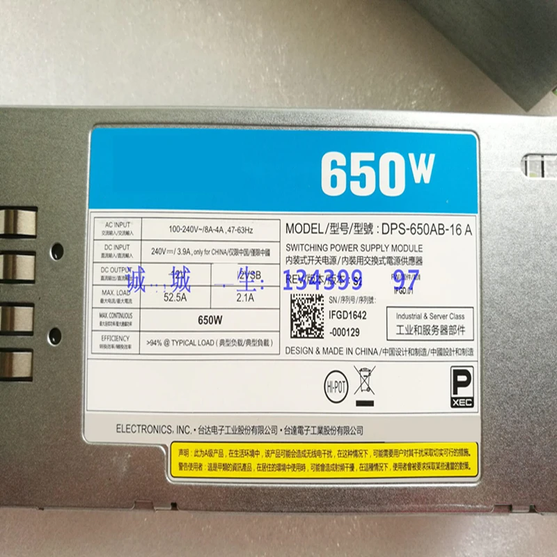 Original PSU For Delta CRPS 650W Switching Power Supply DPS-650AB-16 A - Serverpowersupply