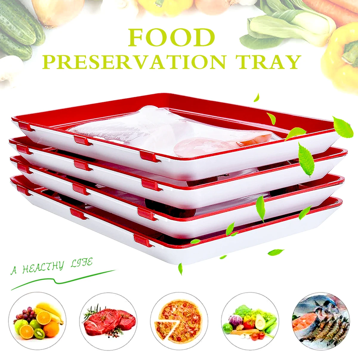 Durable-Food-Preservation-Trays-Creative-Elastic-Film-Tray-Keeping-Food ...