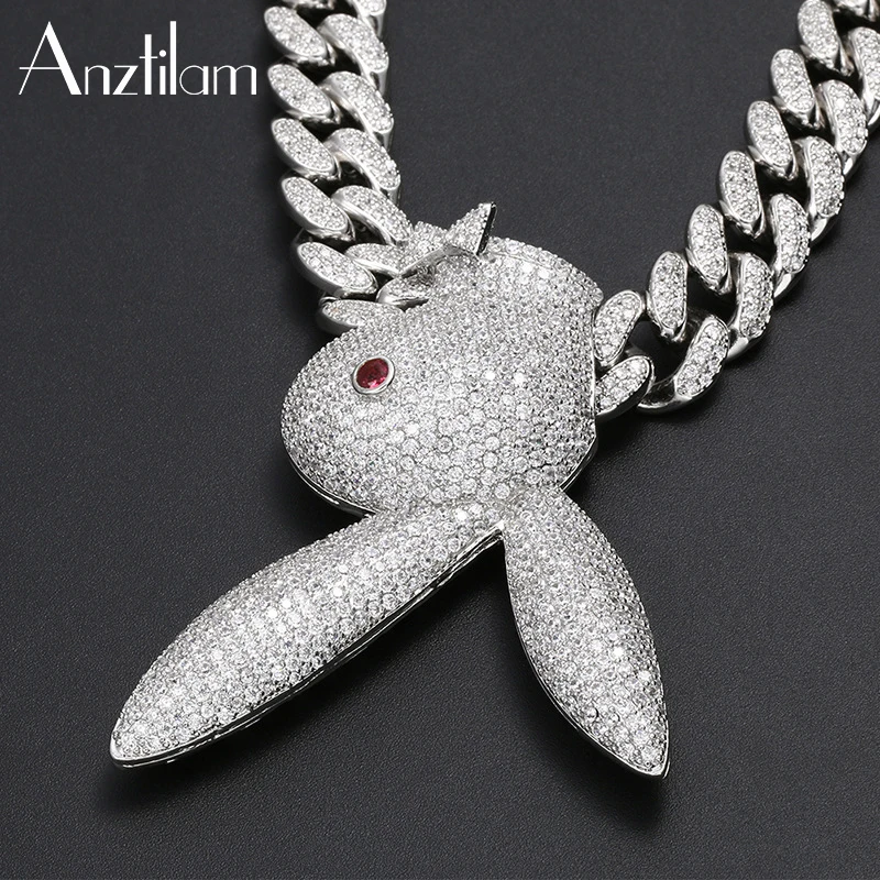 Link Chain Big Pendant Necklace Zircon Men Jewelry Women Shipping ...
