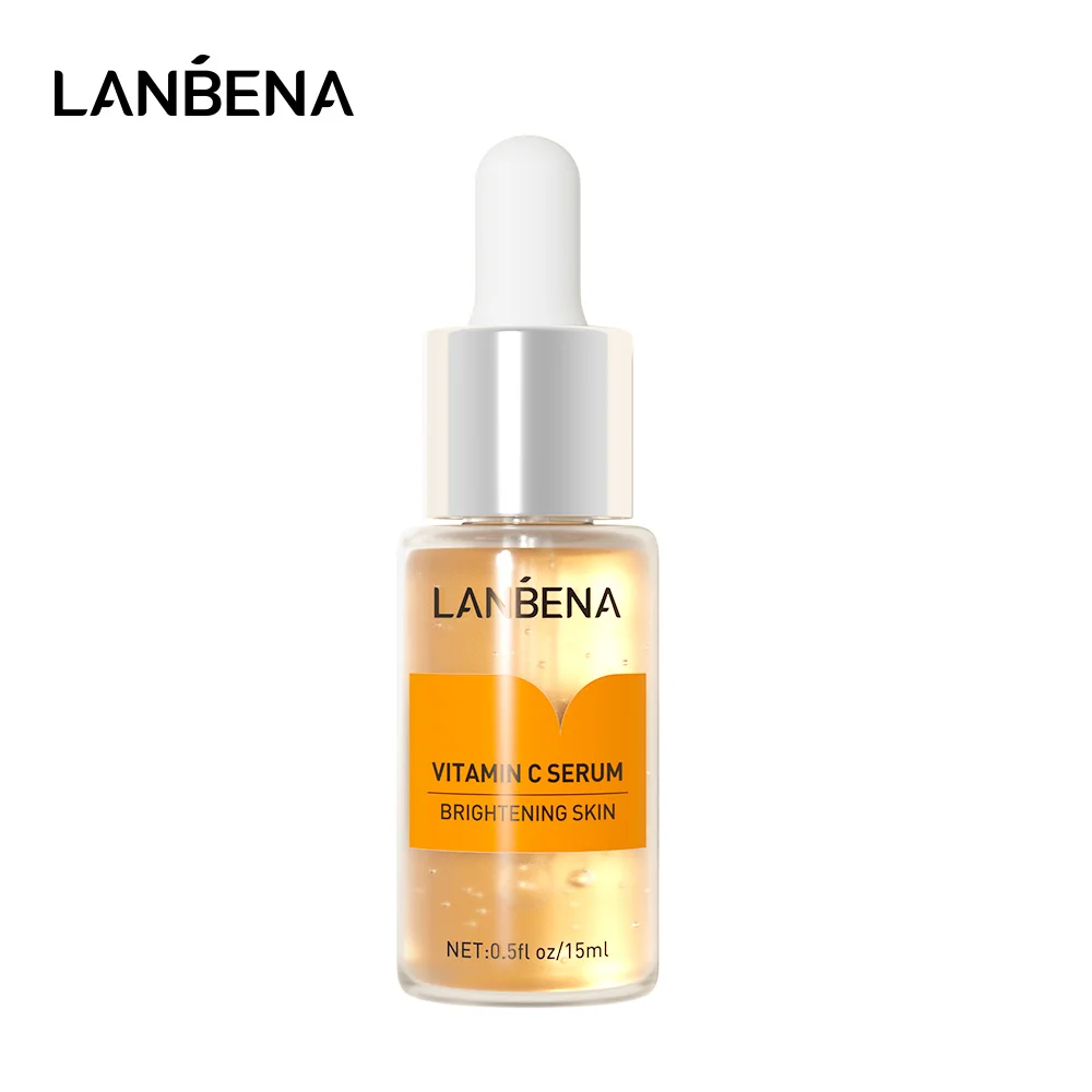 Lanbena 비타민 C 세럼 Vc 다크 스팟 제거 주근깨 반점 페이드 스킨 케어 미백 얼굴 주름 방지 에센스