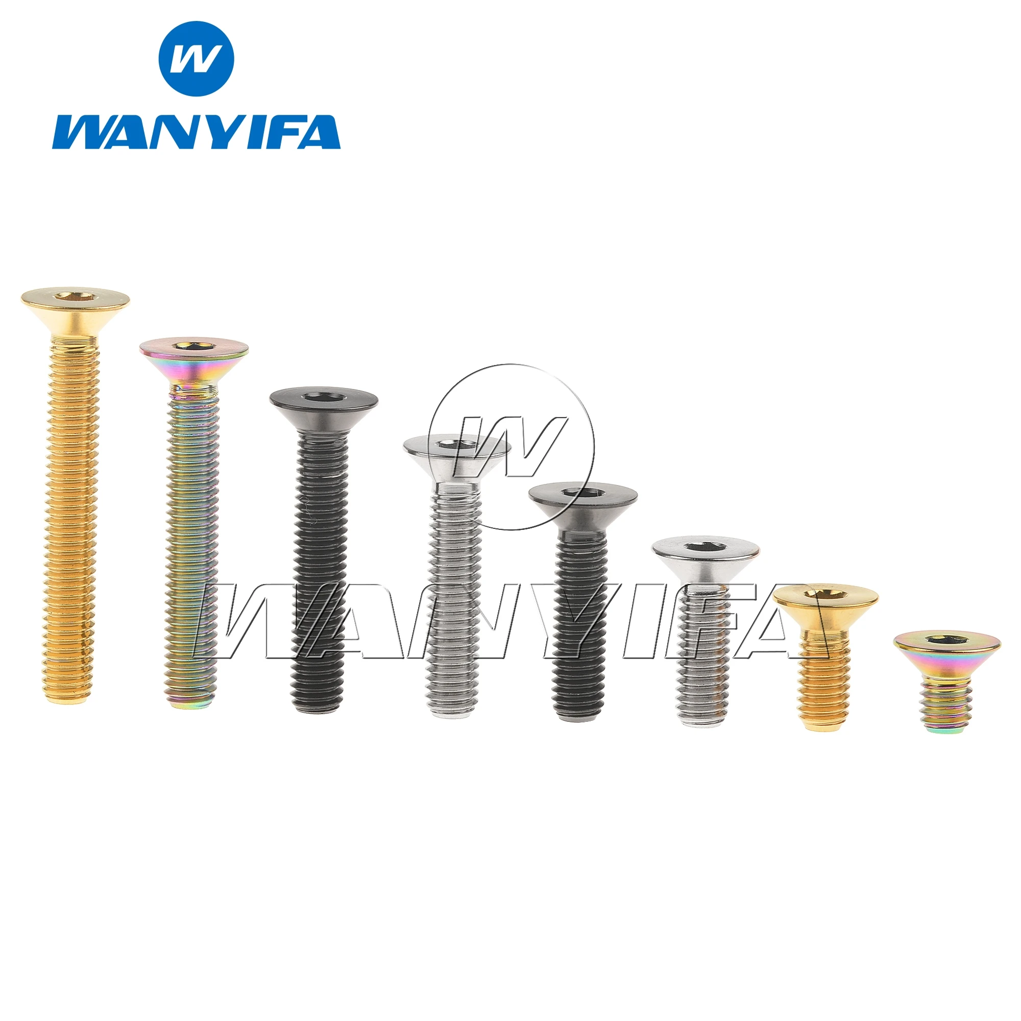 Wanyifa Titanium Bolt M6x10 15 20 25 30 35 40 45mm Hex Flat Countersunk ...