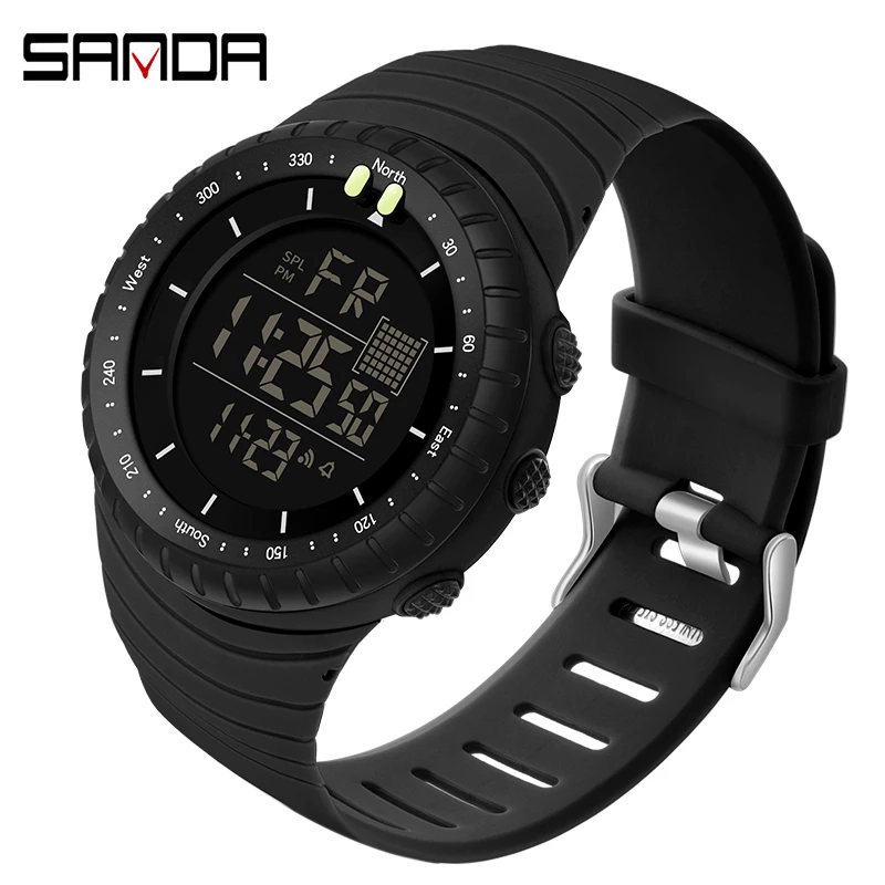 SANDA reloj deportivo para hombre, cronómetro Digital LED, resistente al agua hasta 50M, estilo ...