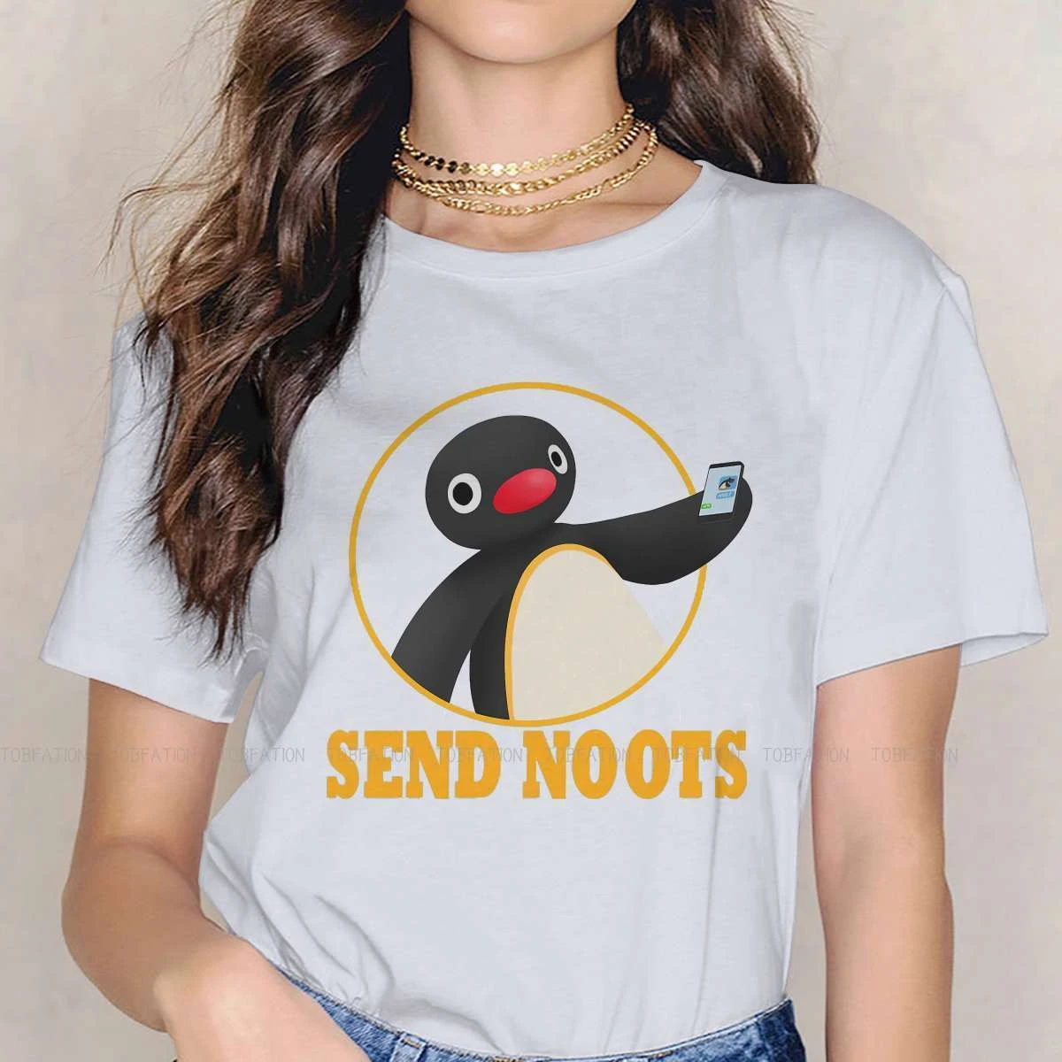Pingu Noot Pinga Penguin TV Women T Shirt Send Noots Female Tops ...