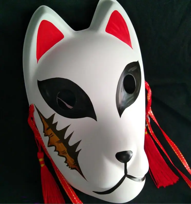 Demon Slayer Kimetsu no Yaiba Mask Hand-Painted Kitsune Fox Masks ...