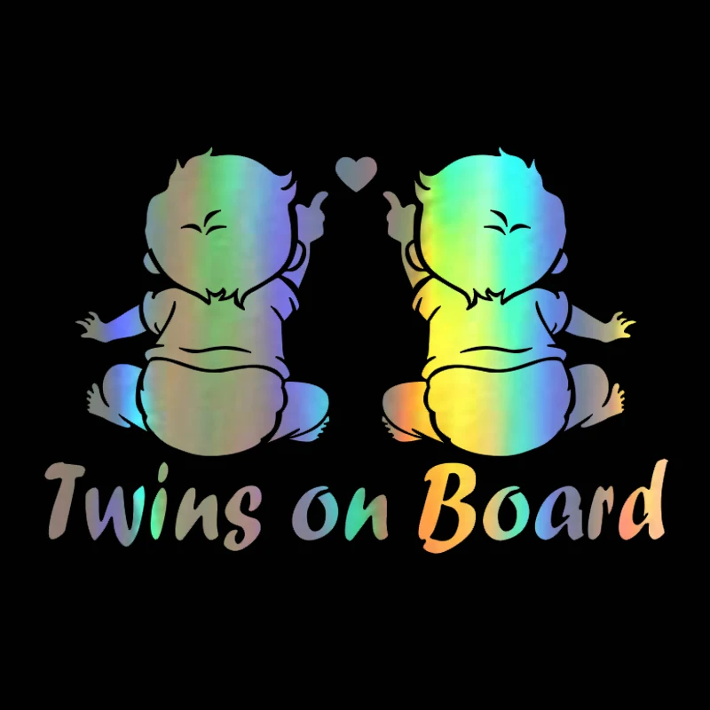 Car Sticker Twins baby On Board Decals 3D Stickers on Car Reflective ...